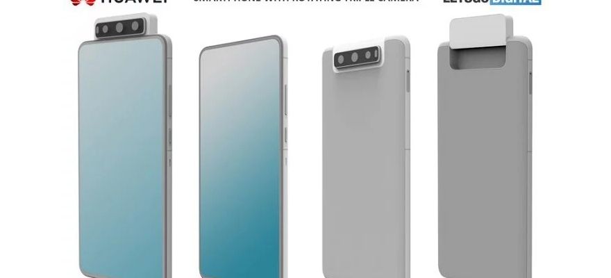 Huawei được cấp bằng sáng chế smartphone với 3 camera xoay lật