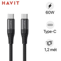 Cáp Type-C to Type-C Havit CB6010 60W 1.2m - Cũ | Giá rẻ