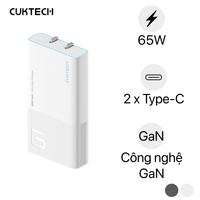 Sạc Cuktech 6 SLIM 2C 65W AD652S | Chính hãng, giá rẻ