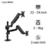 Giá treo màn hình HyperWork P1 Dual 22-34 inch | Giá rẻ