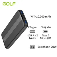 Pin sạc dự phòng Golf G92PD 20W 10.000mAh - Cũ | Giá rẻ
