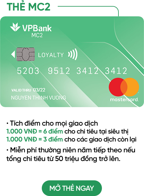 Ưu đãi mở thẻ VP Bank