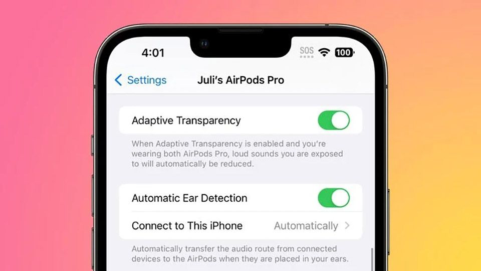 iOS 16.1 beta 4 xác nhận Adaptive Transparency tương thích AirPods Pro ...