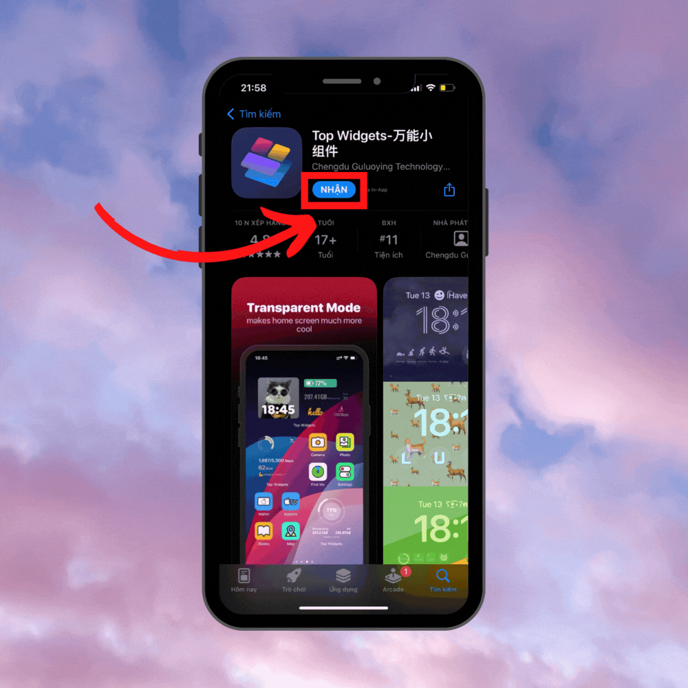 Top Widgets - Ứng dụng giúp cá nhân hóa màn hình chính iPhone với hình động