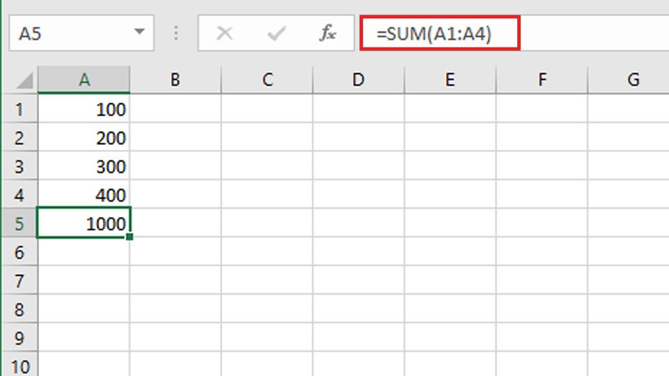 Cách sử dụng hàm SUM trong Excel để tính tổng