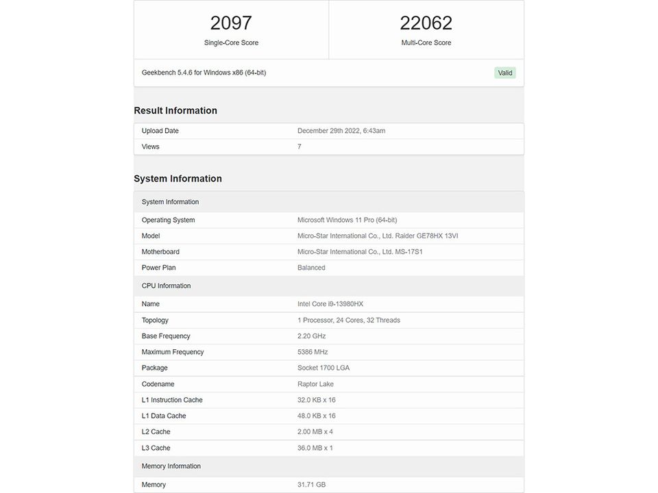 CPU Intel Core i9-13980HX lộ diện hiệu suất “đe dọa” cả vi xử lý ...