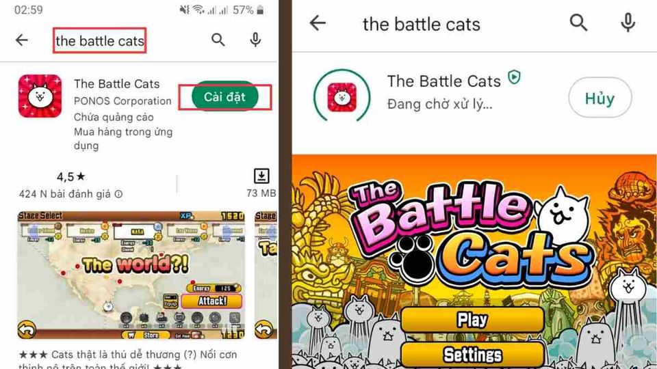 Cách tải The Battle Cats trên điện thoại iOS, Android