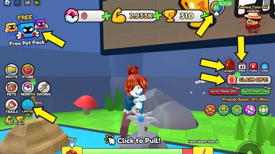 Code Pull a Sword mới nhất tháng 12/2023 | Cách nhập code