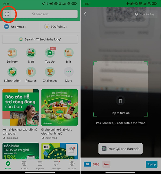 Ưu đãi ví Moca trên ứng dụng Grab