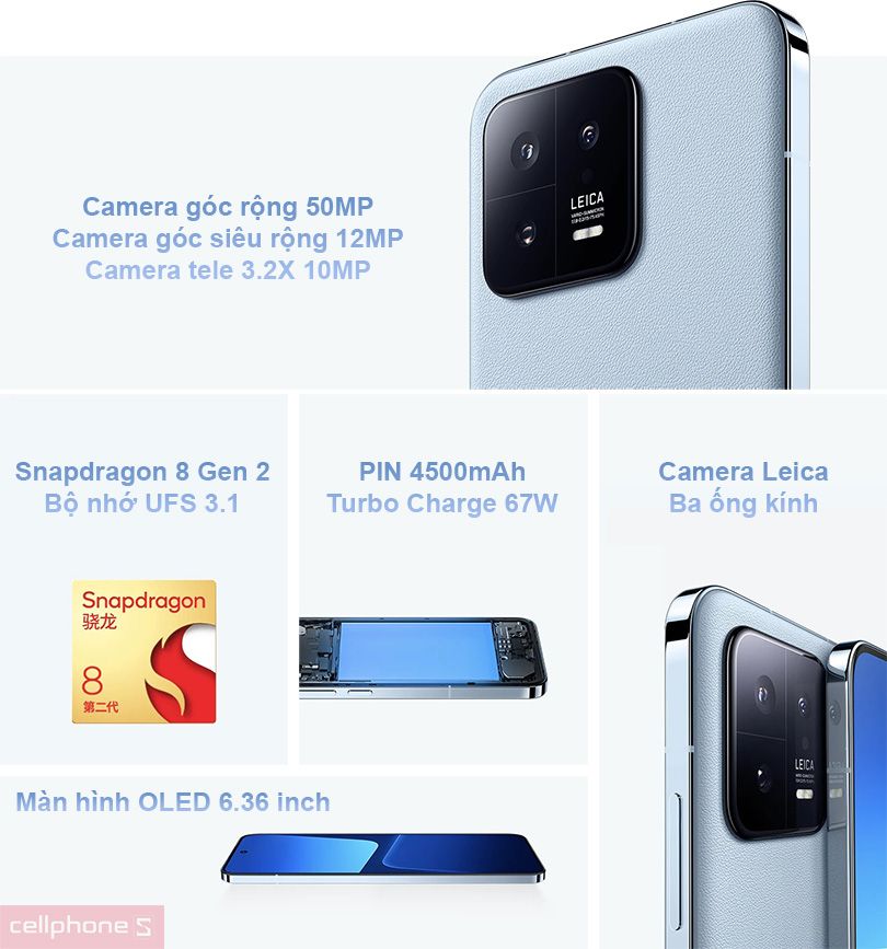 Xiaomi 13 (5G) Chính hãng | Bảo hành 2 năm, trả góp 0%