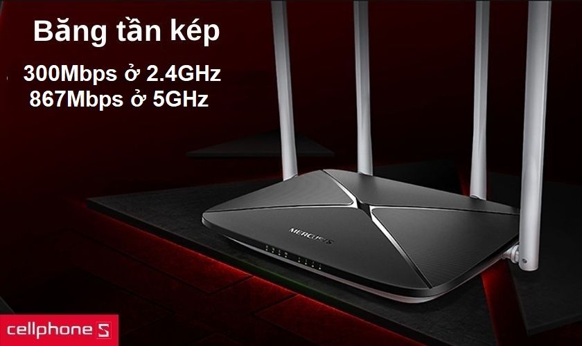Router Wifi Mercusys AC12 băng tần kép AC1200 | Giá rẻ