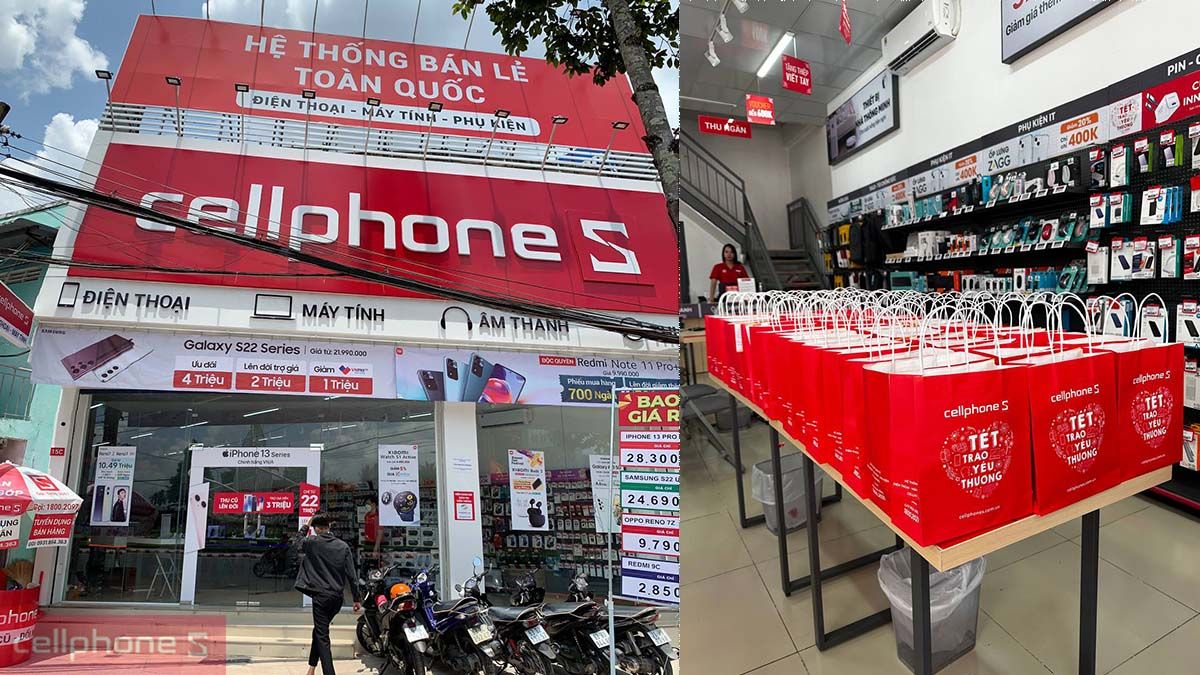 Hệ thống cửa hàng điện thoại CellphoneS tại Bến Tre