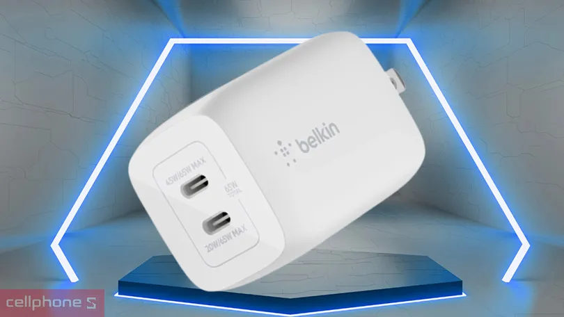 Củ sạc nhanh Belkin GAN 65W PD PPS 2 cổng| Giá rẻ