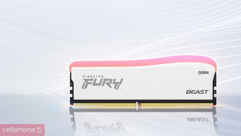 Ram PC Kingston Fury Beast RGB White DDR4 3600MHz 8GB (1*8GB) | Giá rẻ