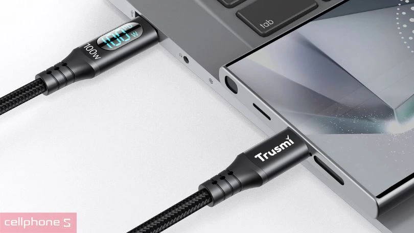Cáp Trusmi USB-C to USB-C 100W dài 2m | Chính hãng, giá rẻ