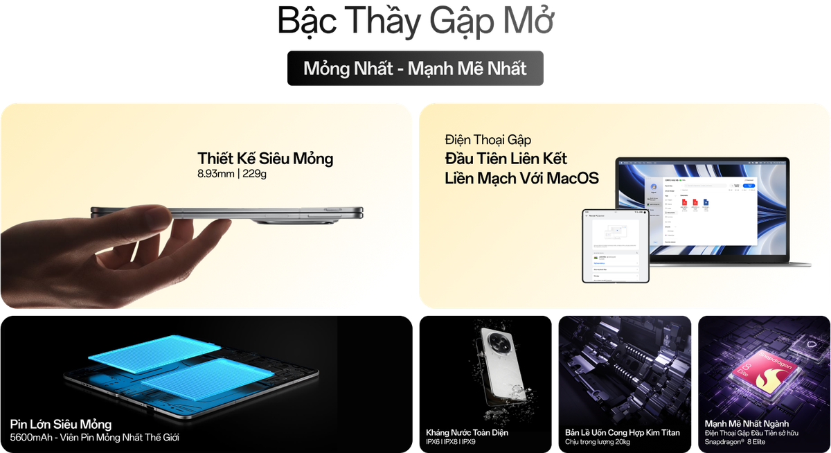 OPPO Find N5 ra mắt chính thức, đặt trước giảm ngay >15tr
