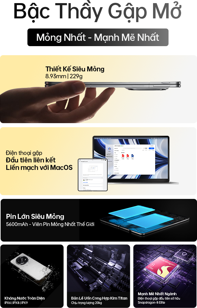 OPPO Find N5 ra mắt chính thức, đặt trước giảm ngay >15tr