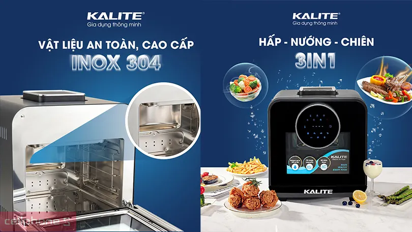 Nồi chiên không dầu hơi nước Kalite Steam Star 15L | Bền, rẻ