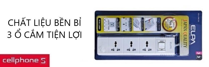 Ổ cắm điện Elpa ESL-VNC33 (3 cổng AC - 1 công tắc) | Giá rẻ