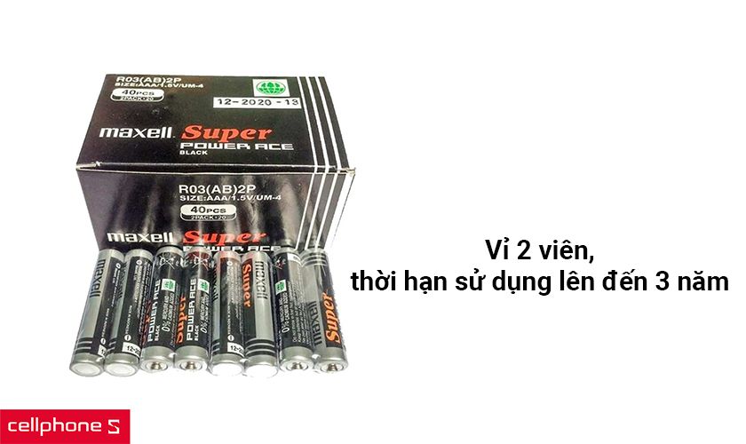 Pin Super Ace AAA Maxwell vỉ 2 viên | Gia