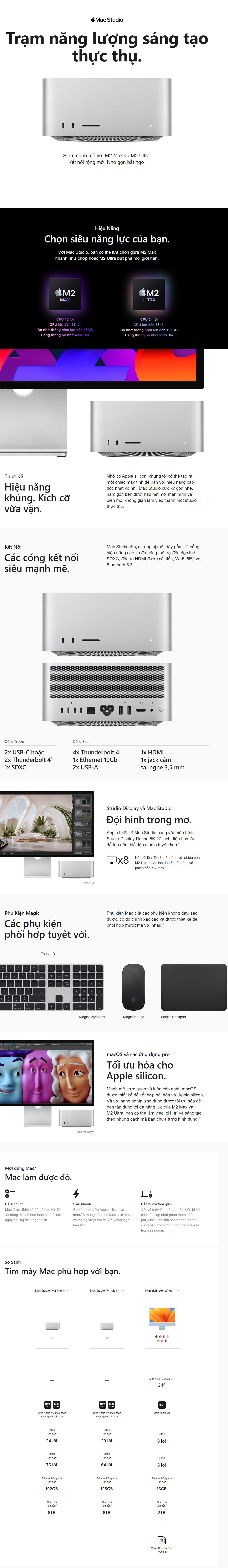 Mac Studio M2 Ultra 2023 chính hãng | Giá tốt, trả góp 0%