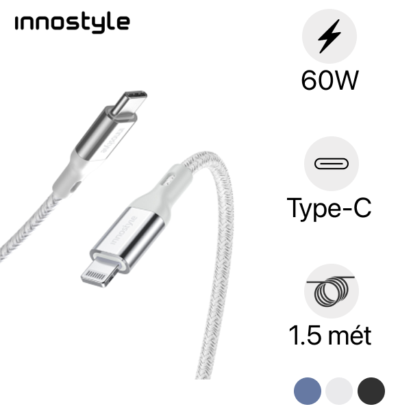 Cáp Innostyle Powerflex USB-C to Lightning MFI 20/30/60W 1.5 mét - Cũ ...