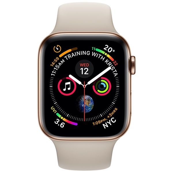Apple Watch 4 44mm (4G) Viền Thép Vàng - Cao Su Vàng Đá - Cũ Đẹp - Giá rẻ