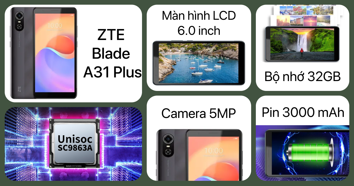 Điện thoại ZTE Blade A31 Plus 2GB 32GB - Cũ Đẹp | Giá rẻ