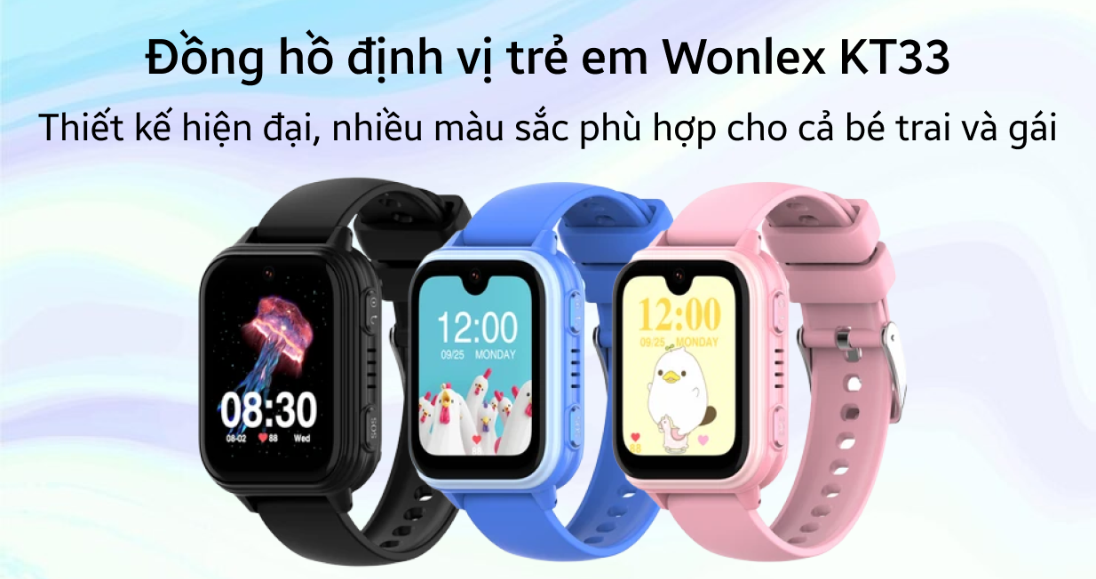 Đồng hồ định vị trẻ em Wonlex KT33 | Góp 0%, Tặng sim data