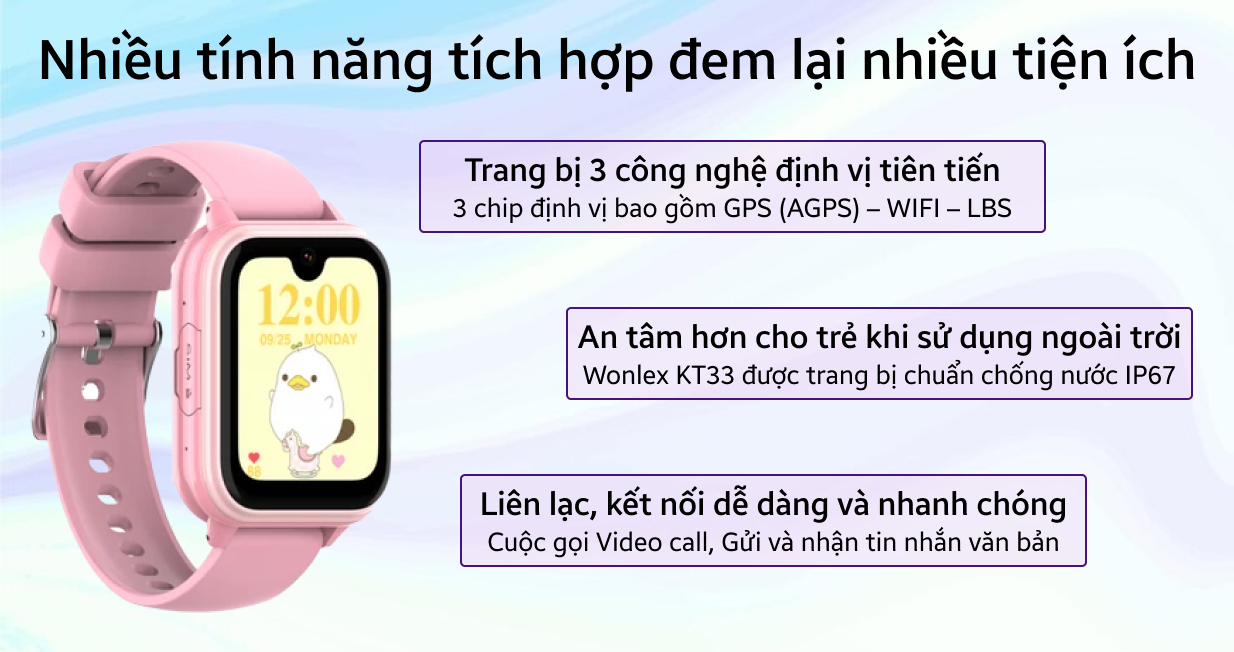 Đồng hồ định vị trẻ em Wonlex KT33 | Góp 0%, Tặng sim data
