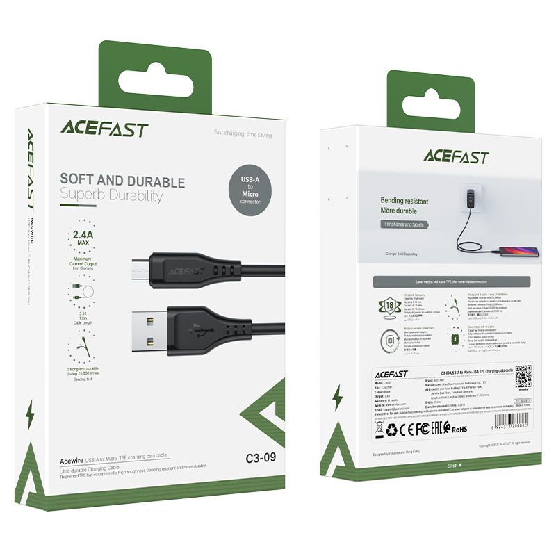 Cáp USB-A to Micro-USB Acefast C3-09 1.2M | Giá rẻ