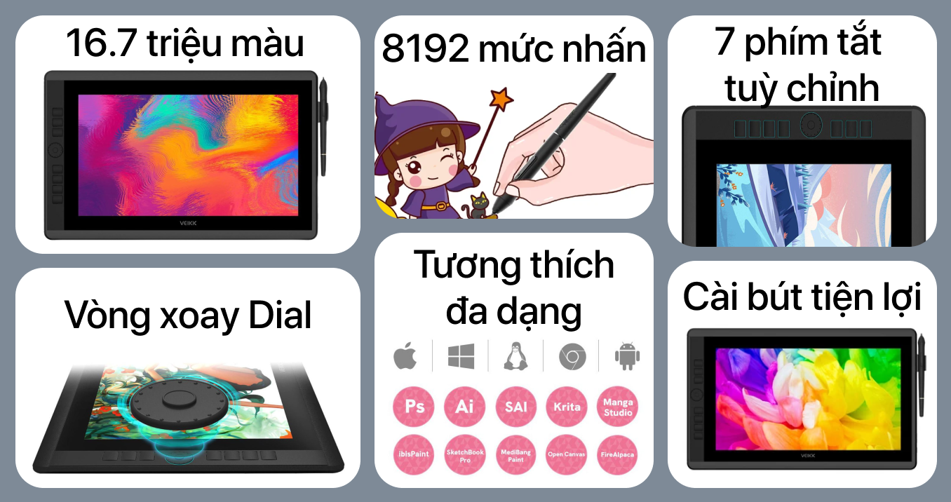 Bảng vẽ màn hình VEIKK VK1560 Pro 15.6 inch | Giá rẻ