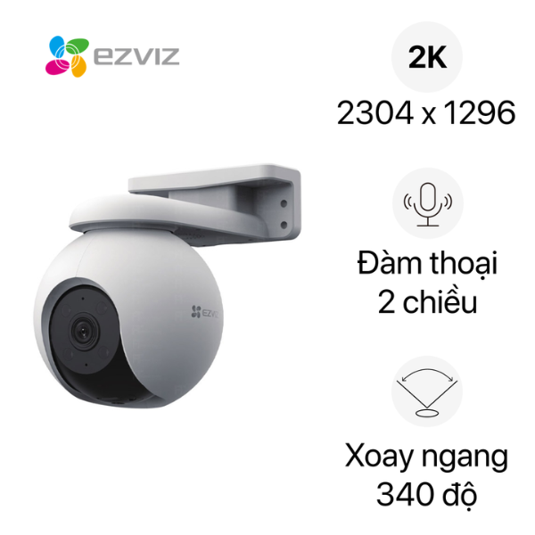 Camera IP Wifi ngoài trời EZVIZ H8 Pro 2K Full Color | Giá rẻ