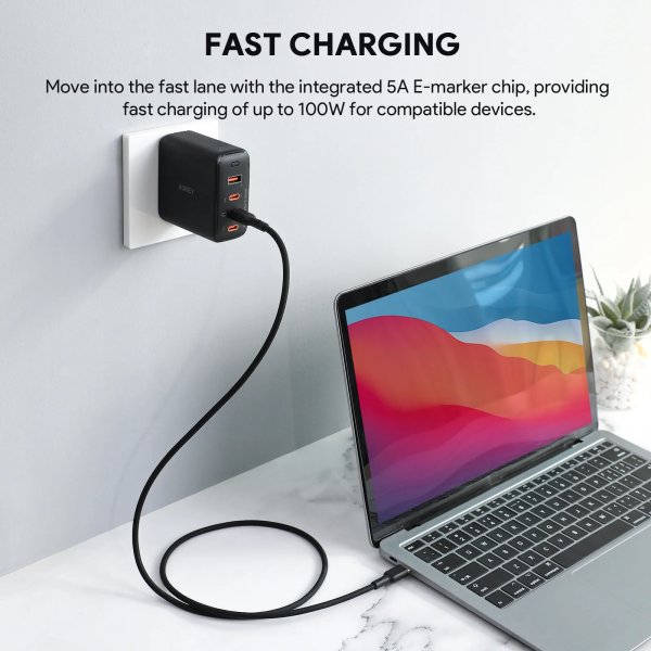 Cáp Aukey CB-SCC101 C-C silicone 100W 1m - Cũ | Giá rẻ