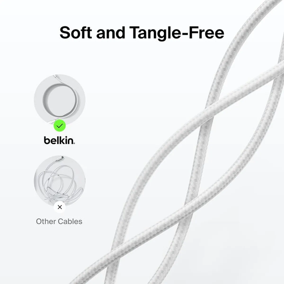 Cáp Belkin USB-C to C 60W CBL 2.0 dài 1m vỏ dù | Giá rẻ