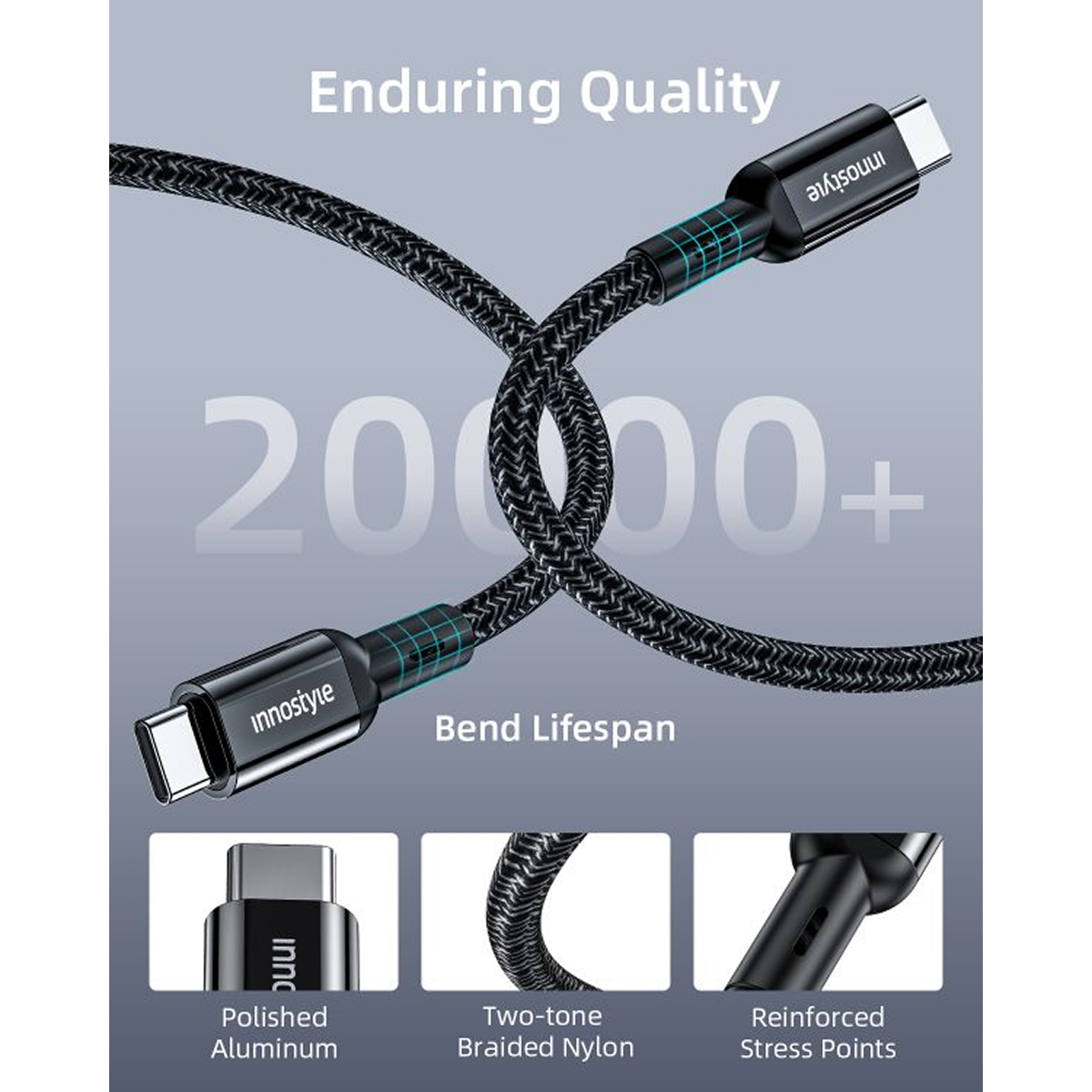 Cáp Innostyle PowerFlex USB-C to C 100W 2m ICC200 | Giá rẻ