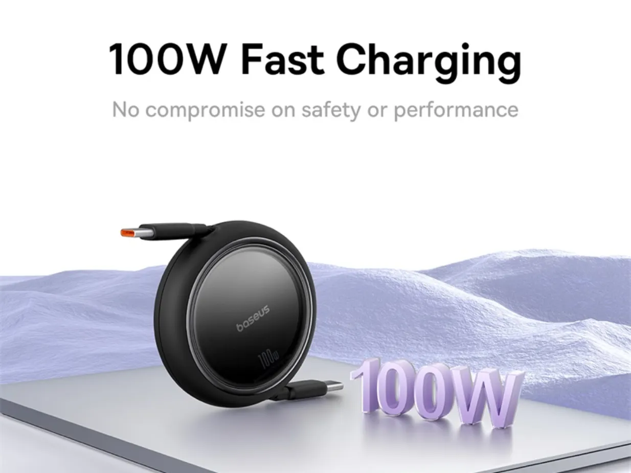 Cáp Baseus thu gọn Type-C to Type-C 100W dài 1.5m | Chính hãng, giá rẻ