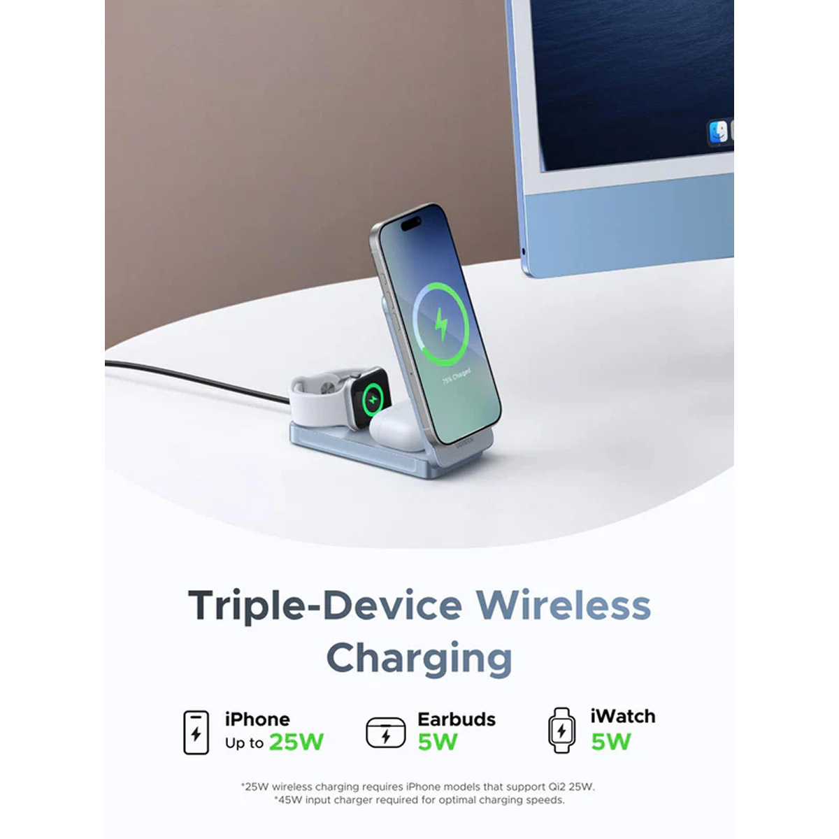 Đế sạc không dây gấp gọn Ugreen MagFlow 3 trong 1 25W 55964 | Giá rẻ