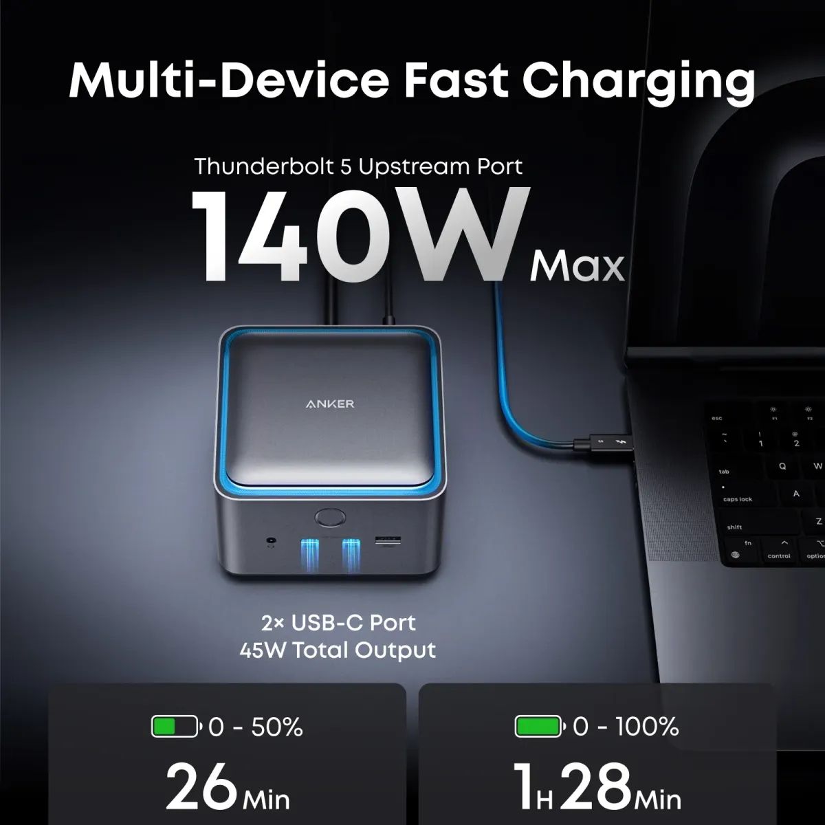 Đế sạc Anker Prime TB5 14 in 1 8K Thunderbolt 5 A83B5 | Giá rẻ