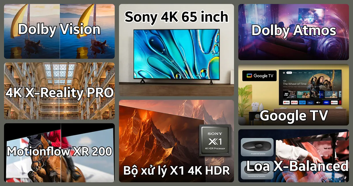 Google Tivi Sony 4K 65 inch (K-65S30) | Giá cực tốt