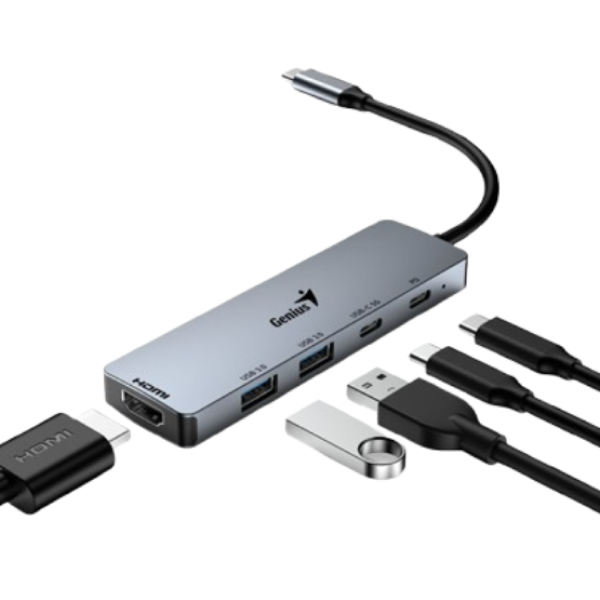 Hub chuyển đổi Genius UH-500 type-C 5 in 1 (HDMI 4K60Hz) | Giá rẻ