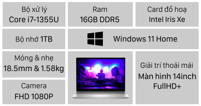 Laptop Dell Inspiron 14 I7430-7374SLV CN29D - Cũ Xước Cấn | Giá rẻ