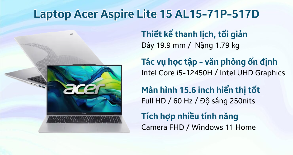 Laptop Acer Aspire Lite 15 AL15-71P-517D NX.J7KSV.001 - Cũ Đẹp | Giá rẻ