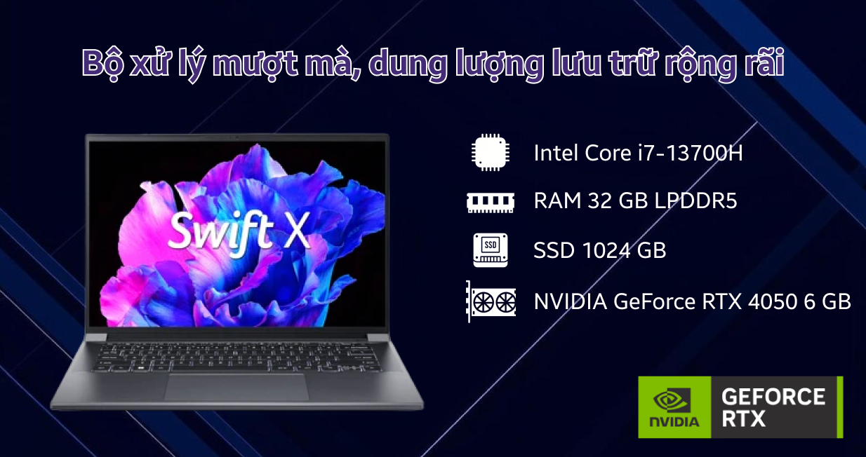 Laptop Acer Swift X SFX14-71G-78SY | Giá rẻ, trả góp 0%