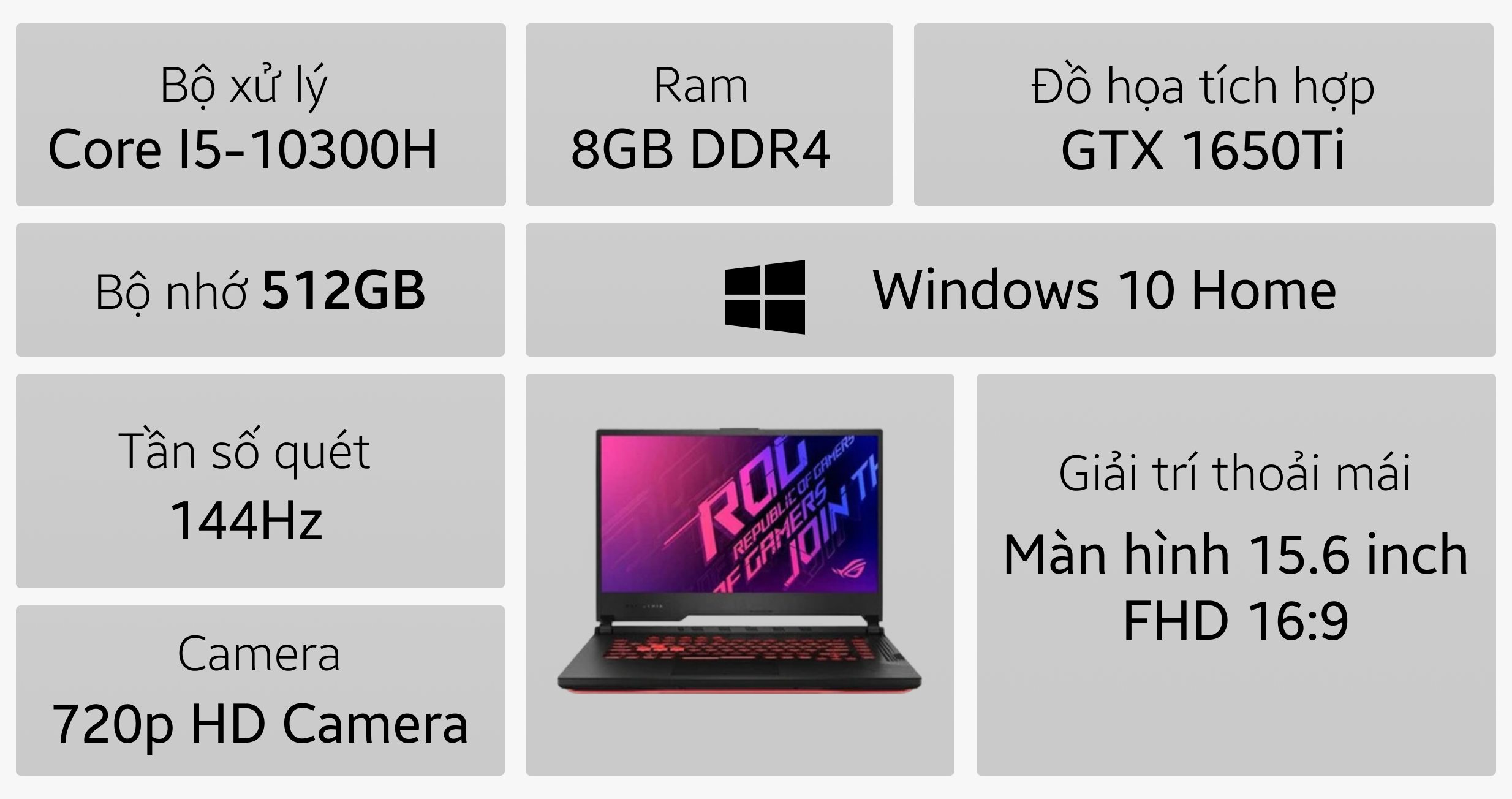 Laptop ASUS Gaming ROG Strix G512-IAL013T| Giá rẻ, trả góp 0%