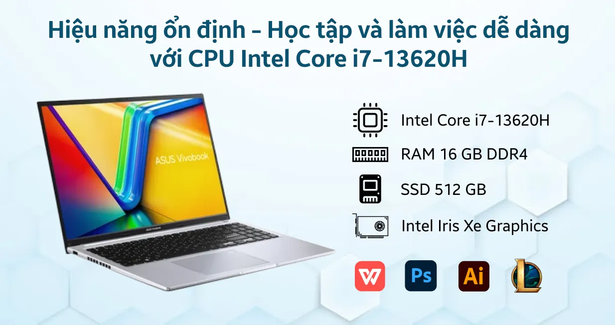 Laptop ASUS Vivobook 16 X1605VA-MB1795W | Giá rẻ, trả góp 0%