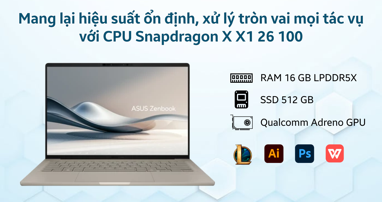 Laptop ASUS Zenbook A14 UX3407QA-QD299WS | Giá rẻ, trả góp 0%