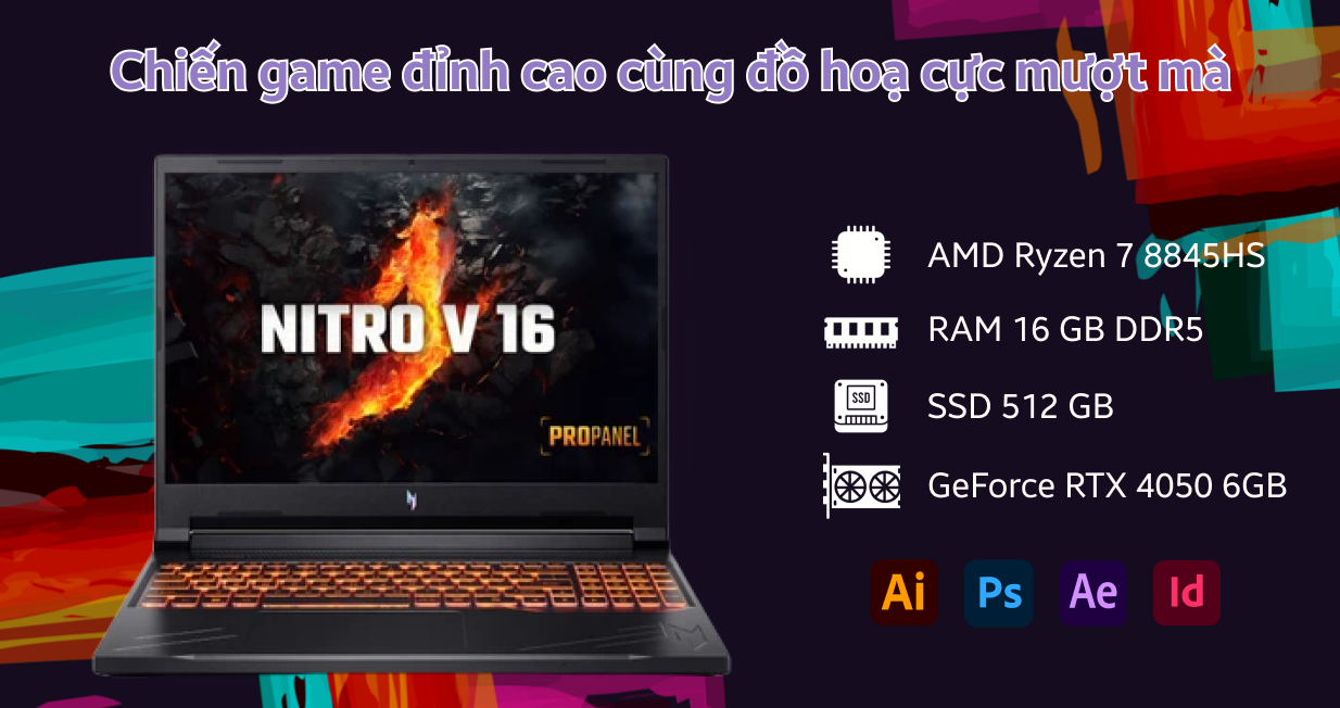 Laptop Gaming Acer Nitro V ANV16-41-R36Y | Giá rẻ, trả góp 0%