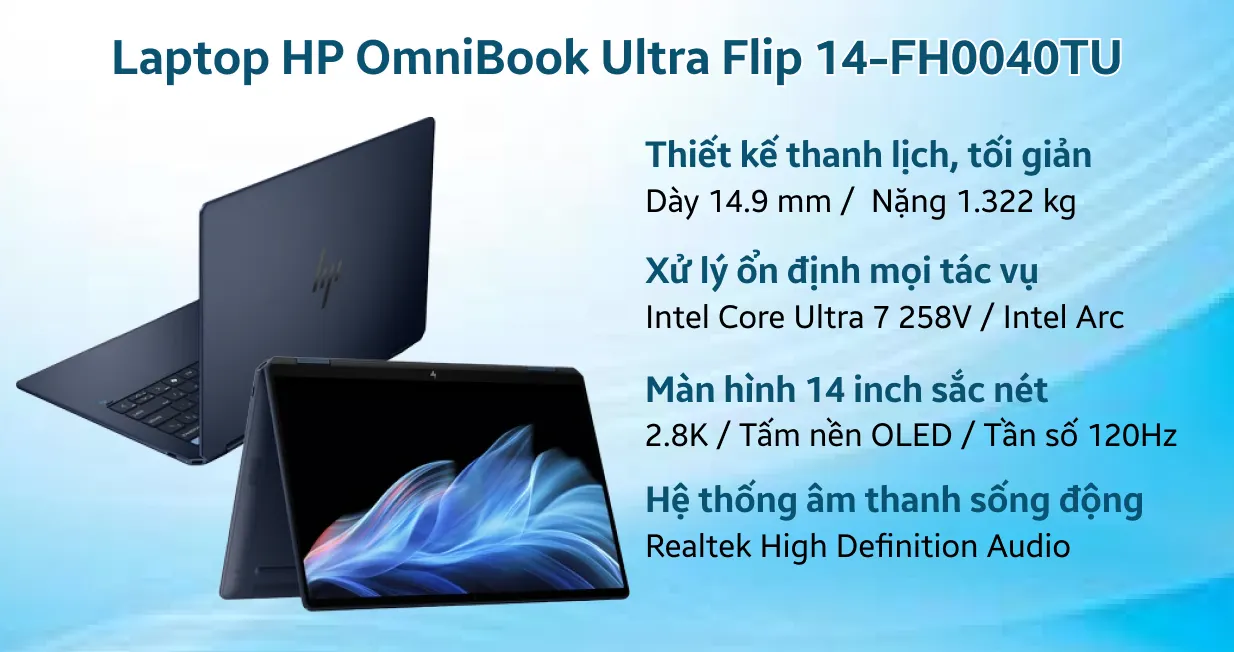 Laptop HP OmniBook Ultra Flip 14-FH0040TU B13VHPA | Giá rẻ, trả góp 0%