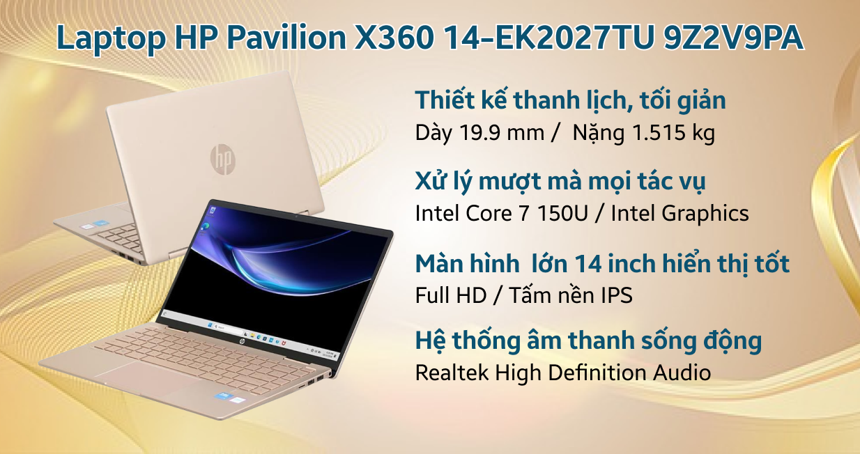 Laptop HP Pavilion X360 14-EK2027TU 9Z2V9PA | Giá rẻ, trả góp 0%